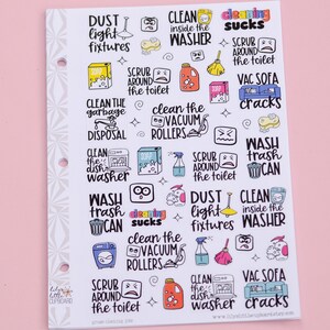 Gross Cleaning Jobs Planner Stickers | Deep Cleaning Script Stickers ...