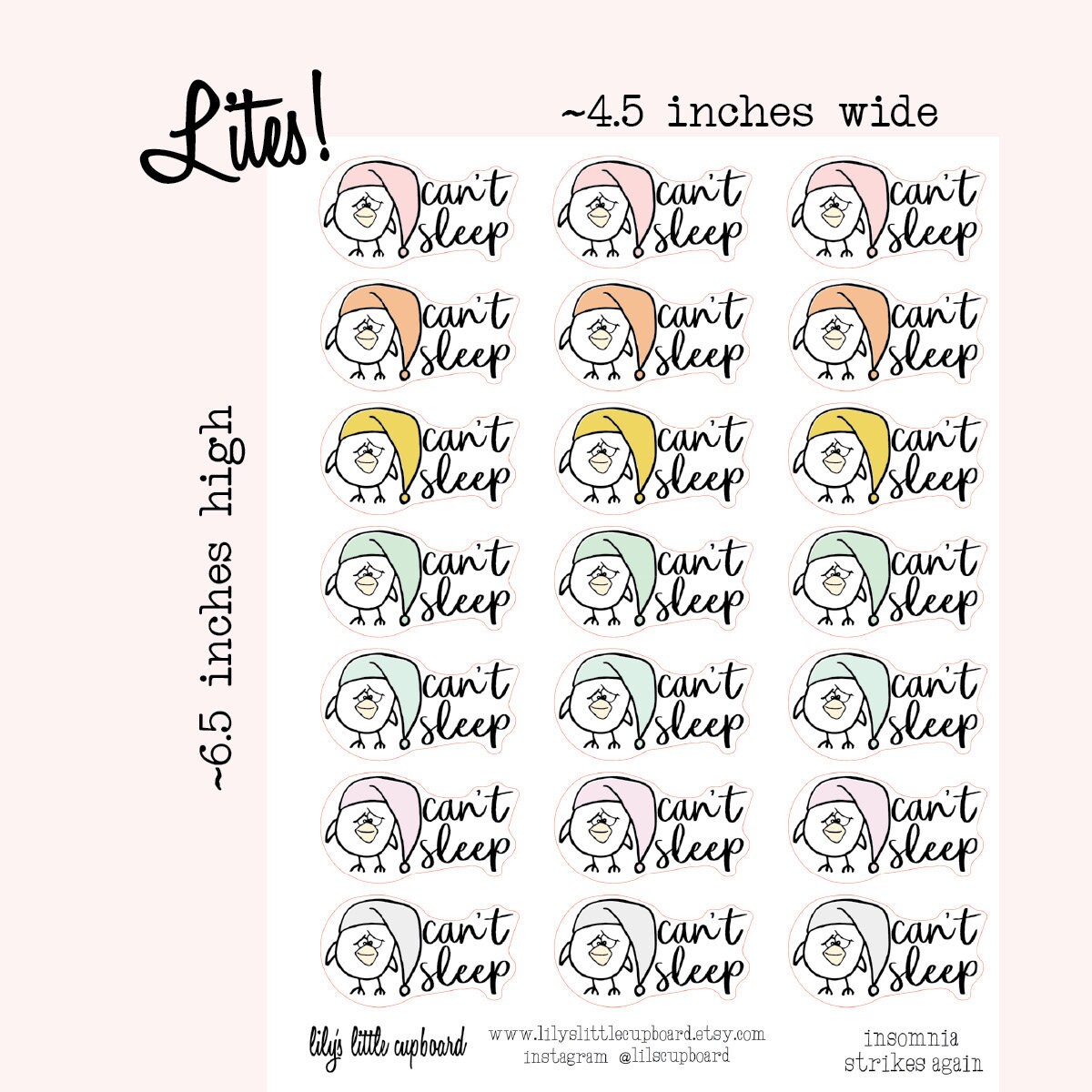 Paper & Party Supplies Calendars & Planners Paper Can't Sleep Planner ...