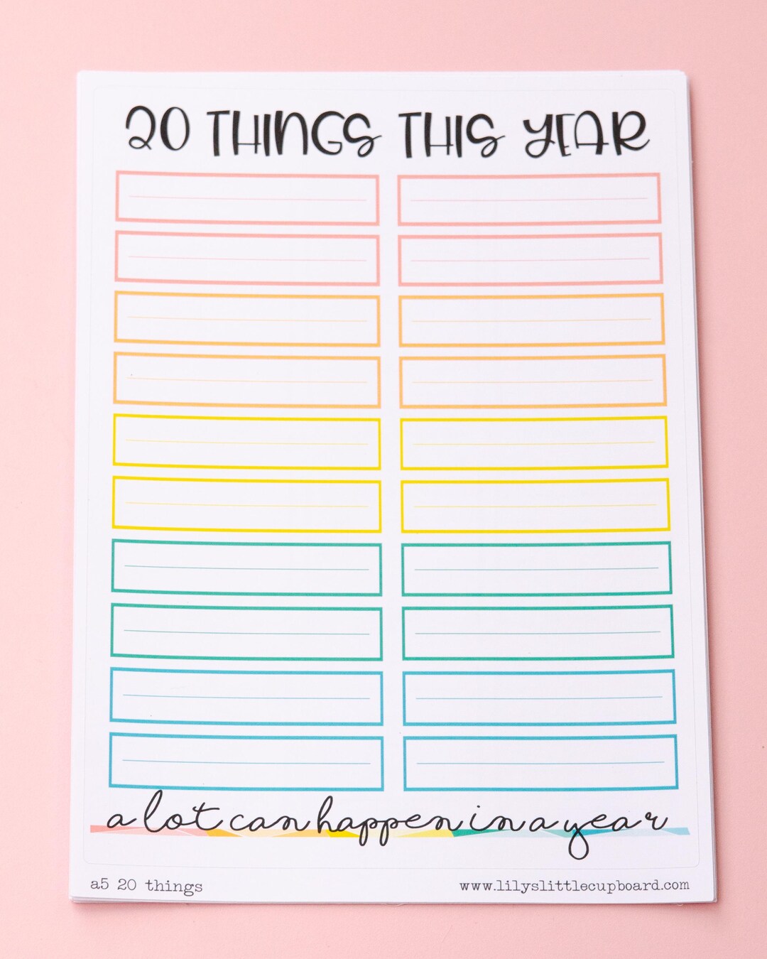 20 Things Bucket List Planner Stickers L Full Page Sticker | A5 Full ...