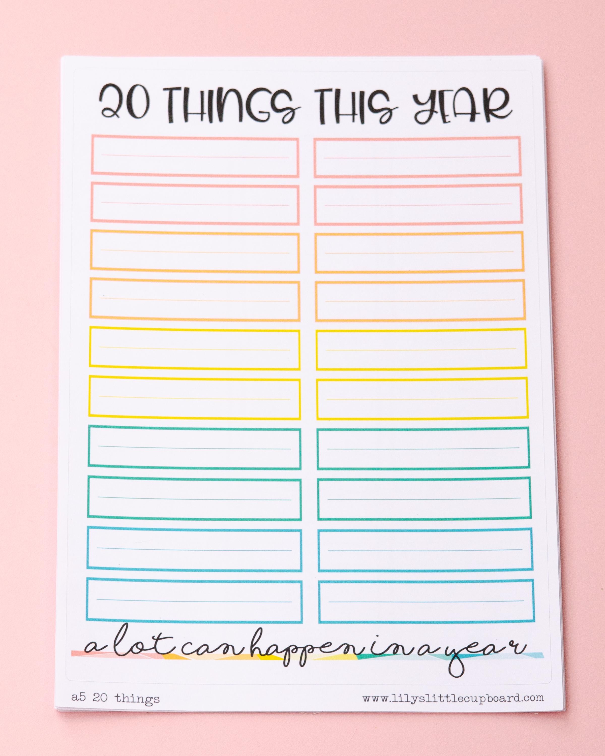 20 Things Bucket List Planner Stickers L Full Page Sticker | A5 Full ...