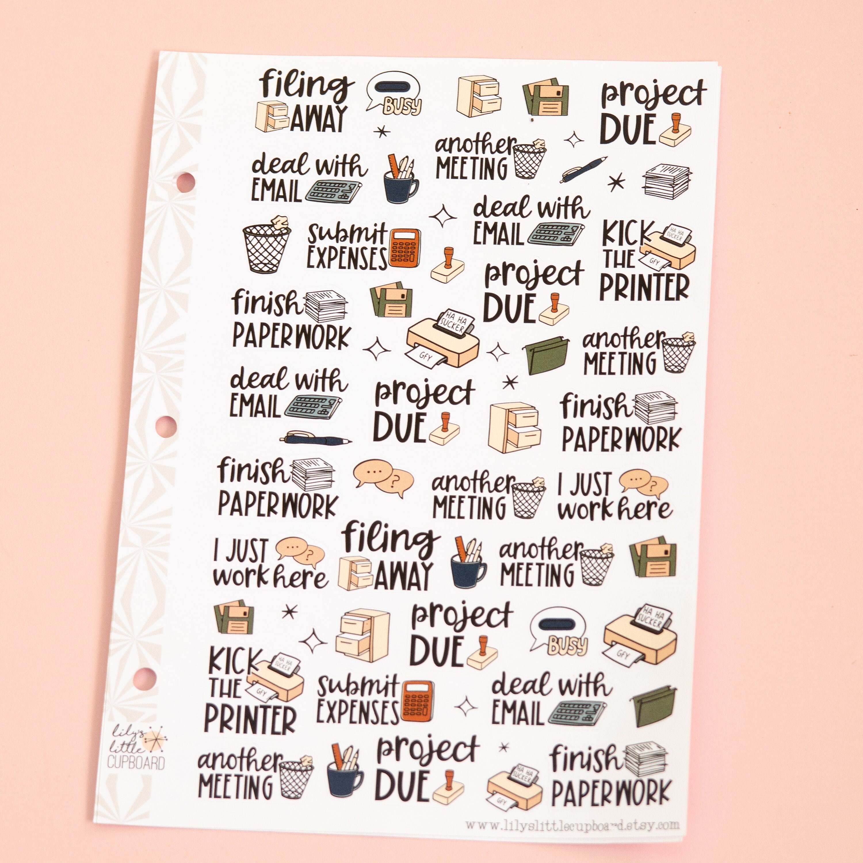 Office Life Sampler Planner Stickers | Weekly Work Script Stickers ...