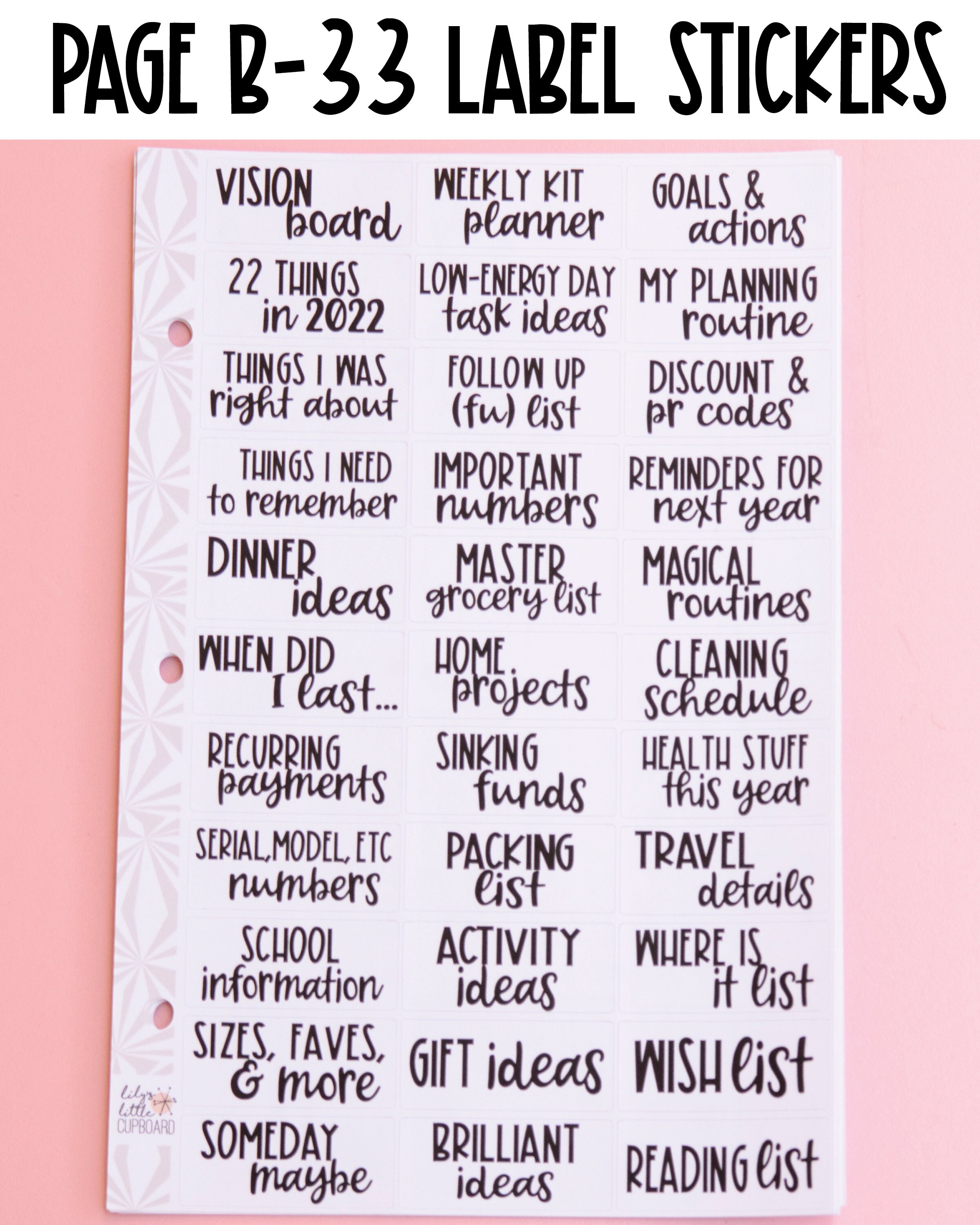 Listmaking Header Sticker Kit in Colorful Notes Pages Kits - Etsy