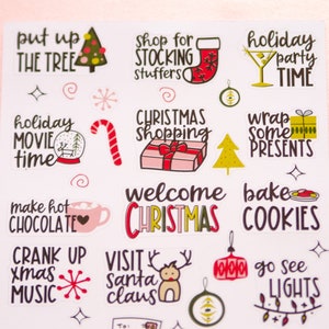Christmas to Do List Planner Stickers | Winter Bucket List Stickers ...