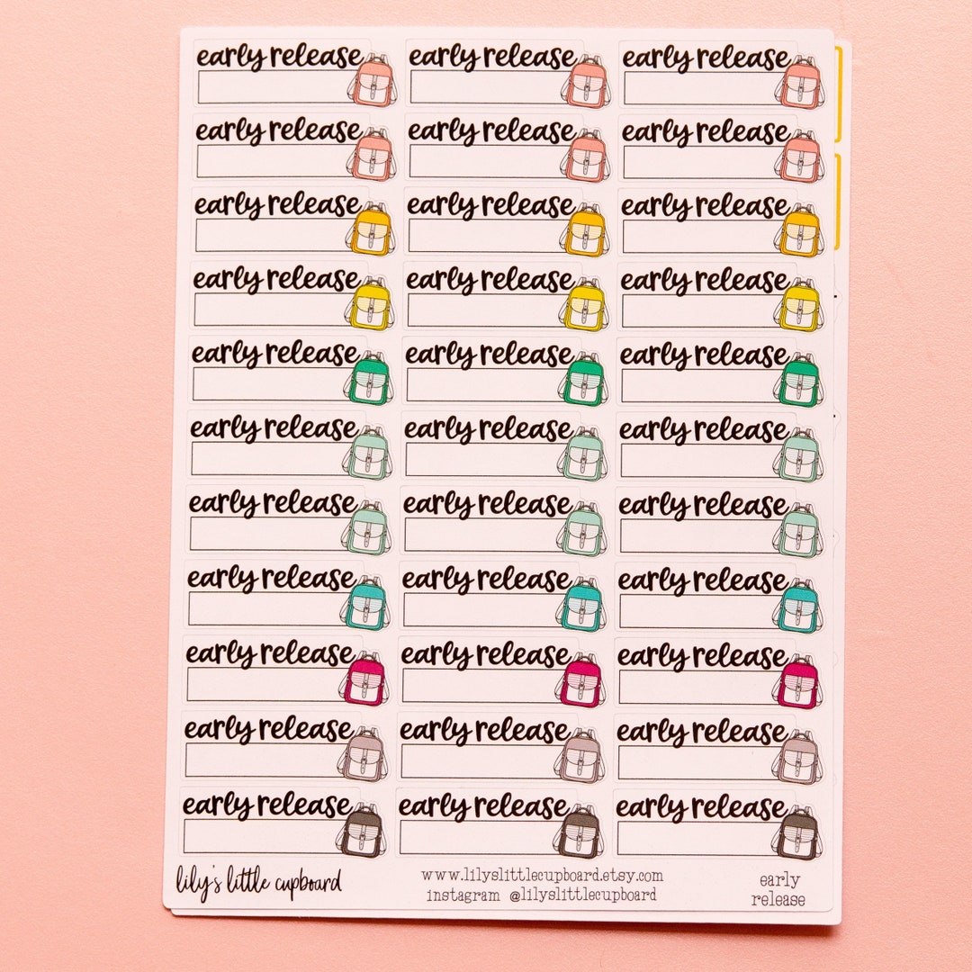 Early Release School Script Stickers | Functional Planner Stickers ...