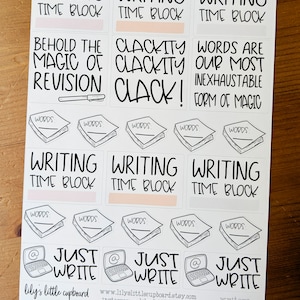 Writing Planner Stickers | Writers Stickers| Work Stickers | Work ...