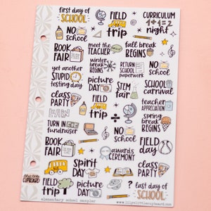 Elementary School Back to School Planner Stickers | School Planning ...