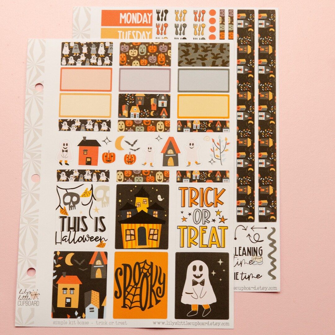 Simple Weekly Kit in Trick or Treat | Halloween Weekly Planner Sticker ...