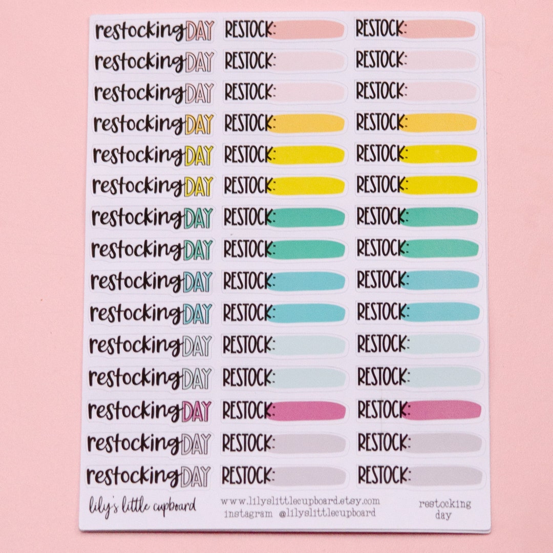 Restocking Day Planner Stickers | Restock Planner Stickers | Grocery ...