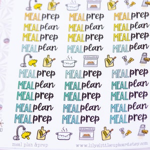 Meal Plan and Prep Planner Stickers | Meal Planning Script Stickers ...
