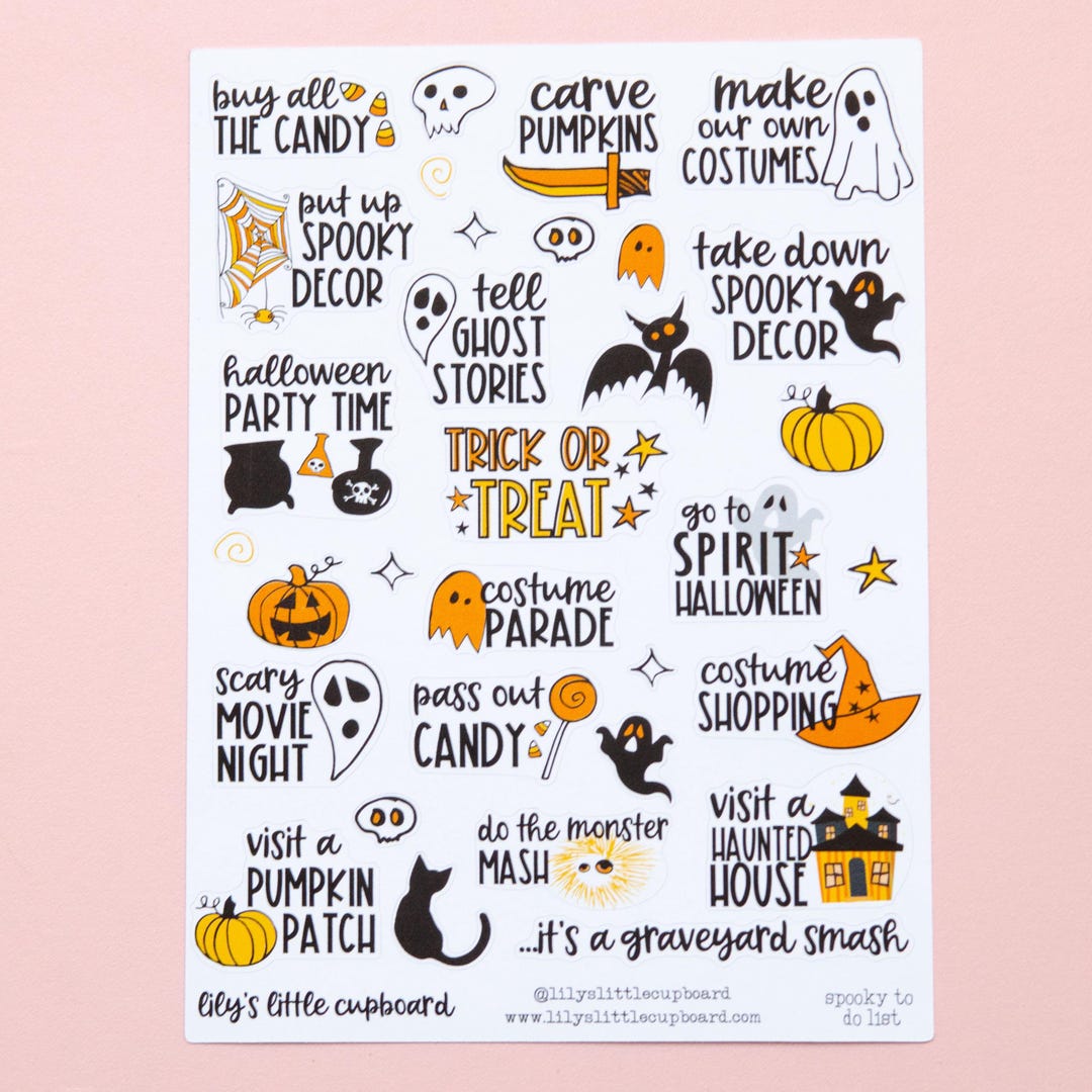 Spooky to Do List Planner Stickers | Ghost Doodle Stickers | Halloween ...