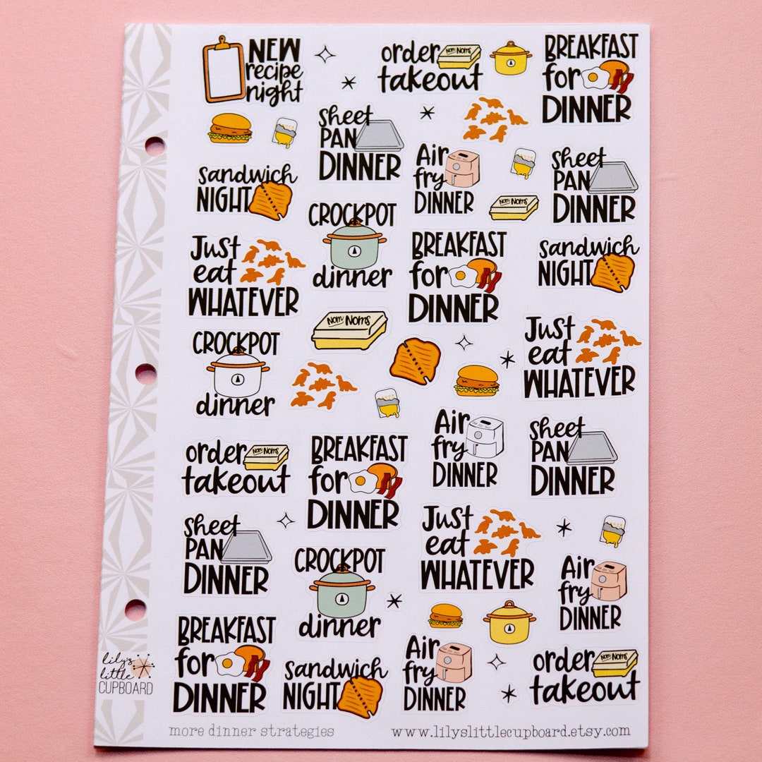 Dinner Strategy Planner Stickers, Part 2 | Meal Planning Script ...