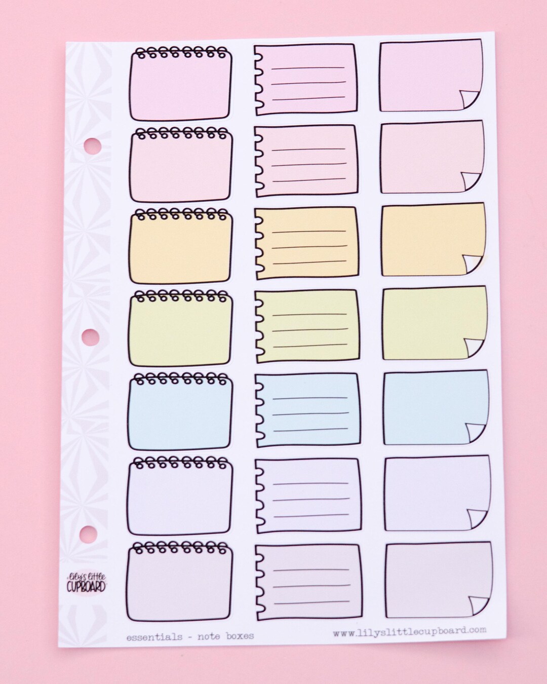 Planner Essential Boxes | Notepad Style Boxes | Half Box Planner ...
