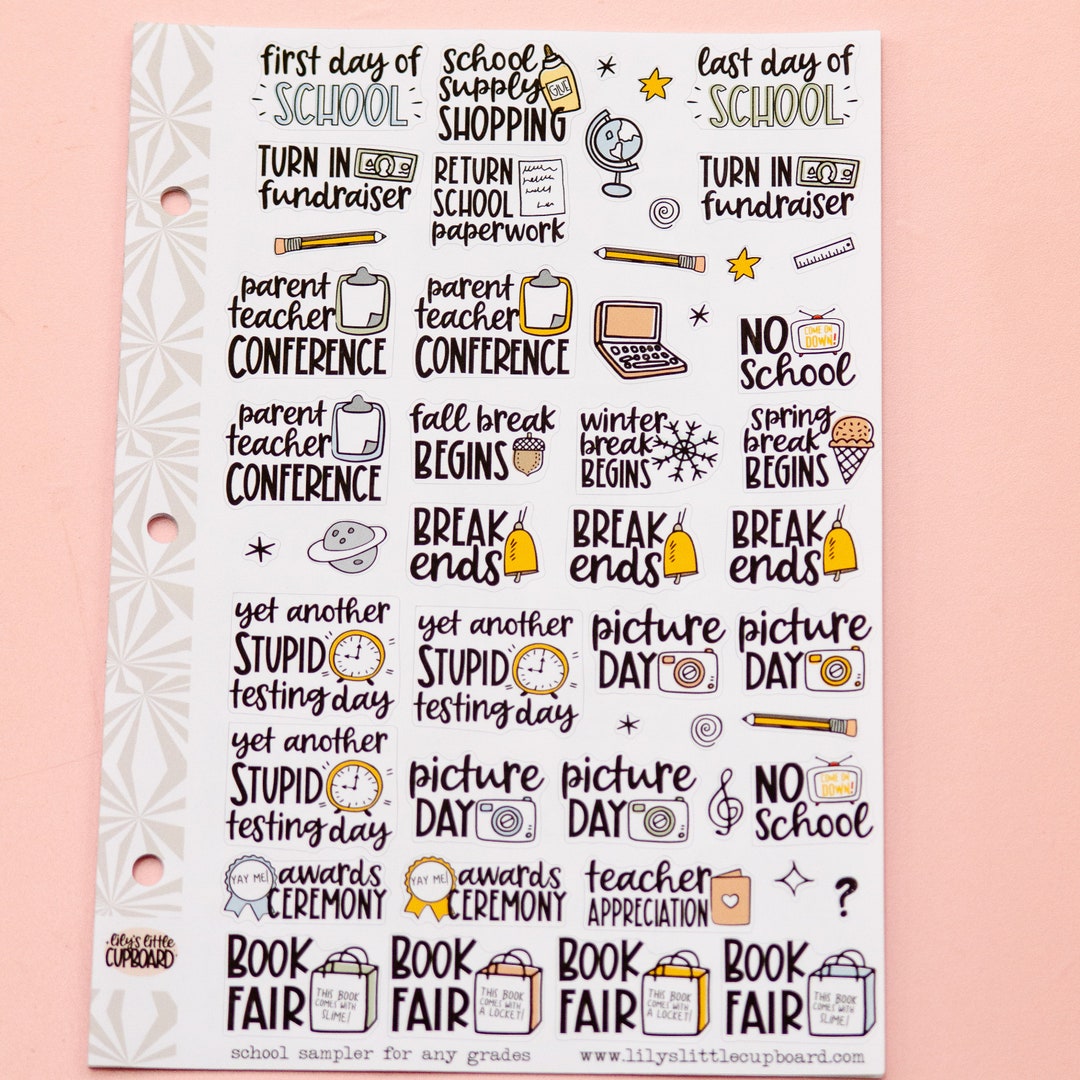 Any Grade Back to School Planner Stickers | School Planning Script ...