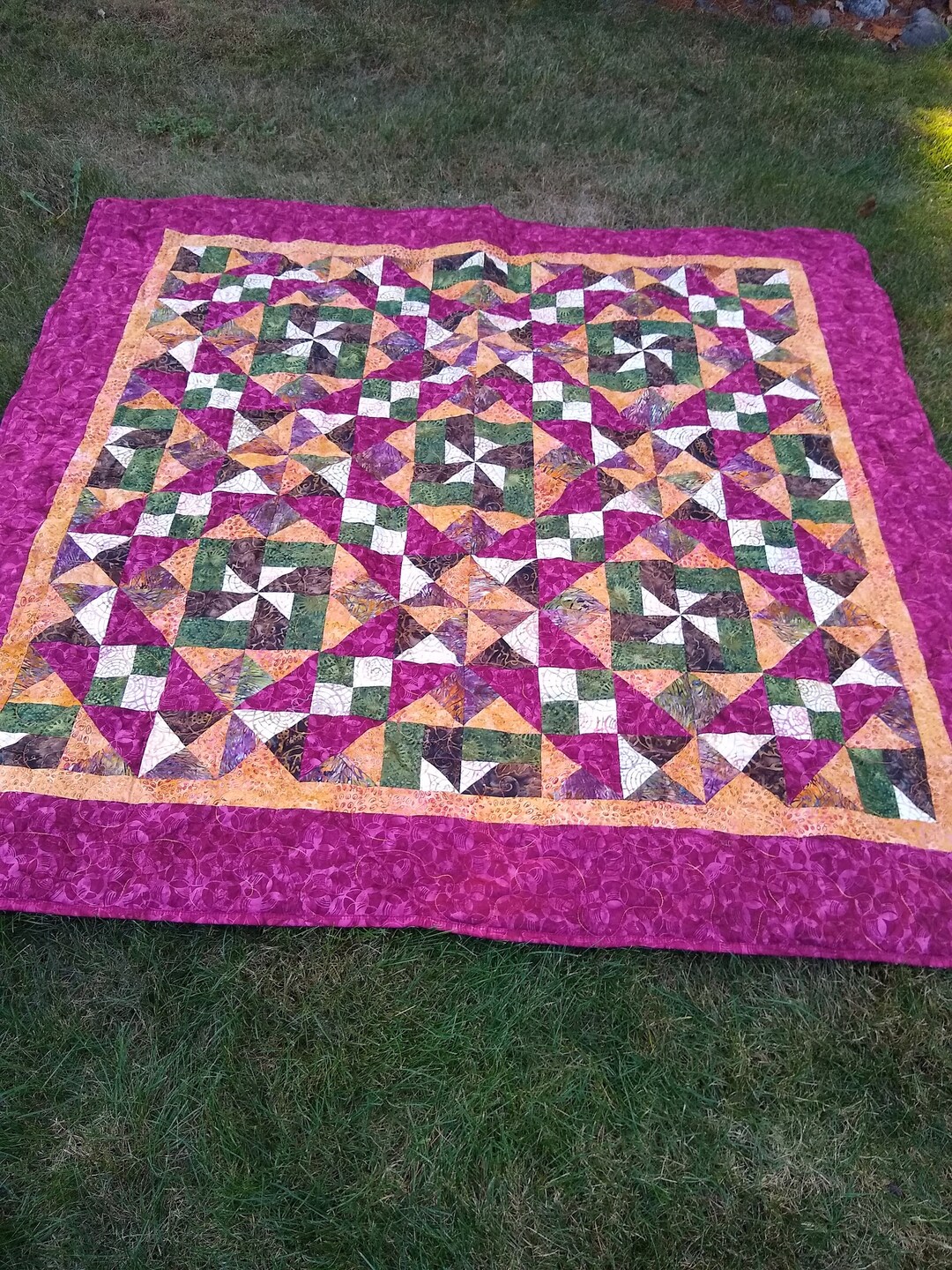 Vivid Batik Throw Quilt - Etsy