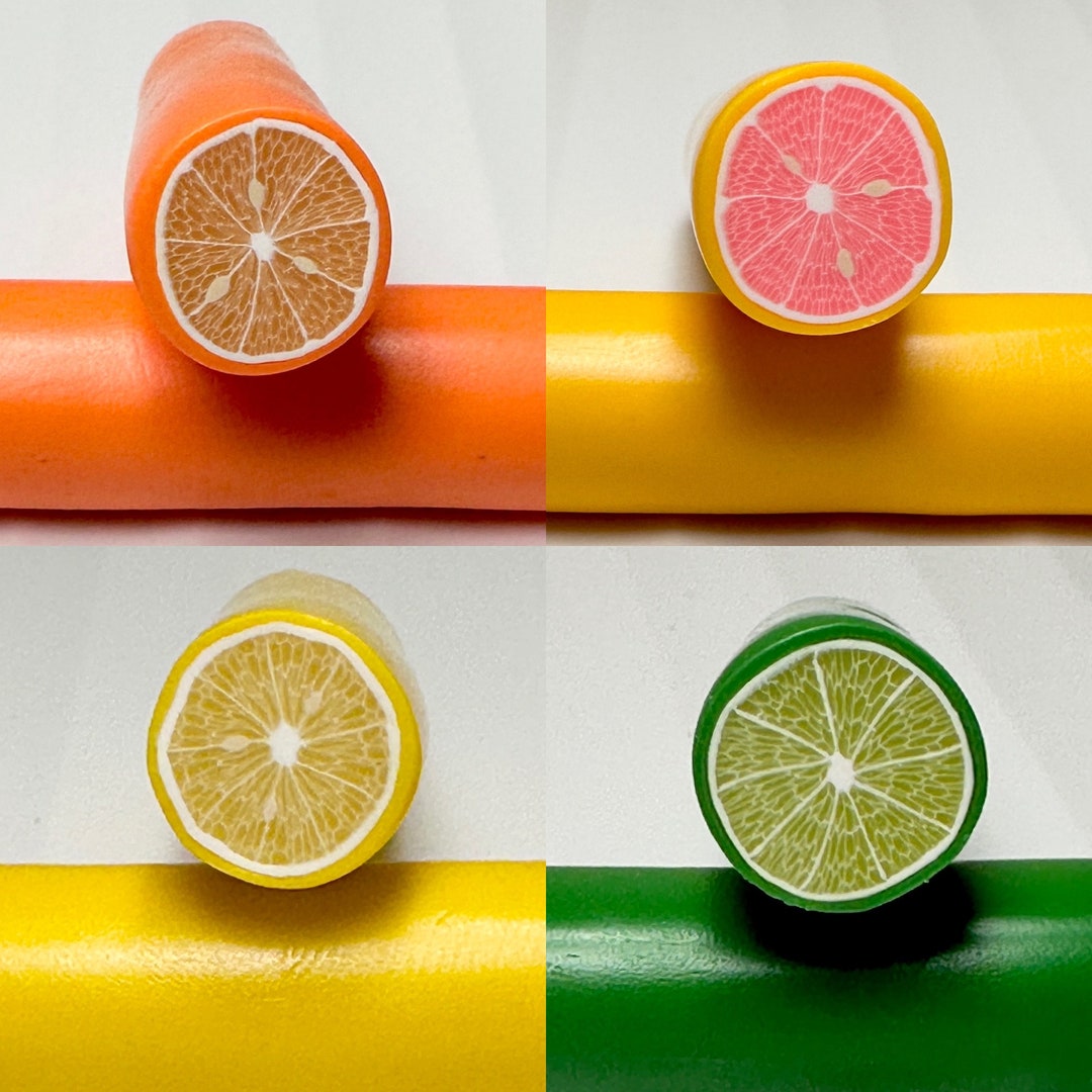 Polymer Clay Citrus Canes Assorted, Millefiori, Nail Art, Raw Canes - Etsy