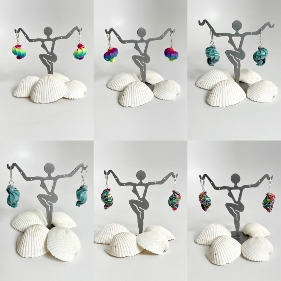 Conch Shell Earrings Rainbow, Natasha and Teal Blend - Etsy