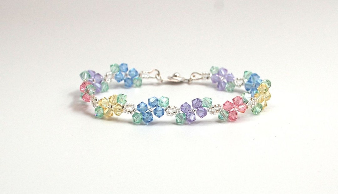 Crystal Spring Flowers Bracelet - Etsy