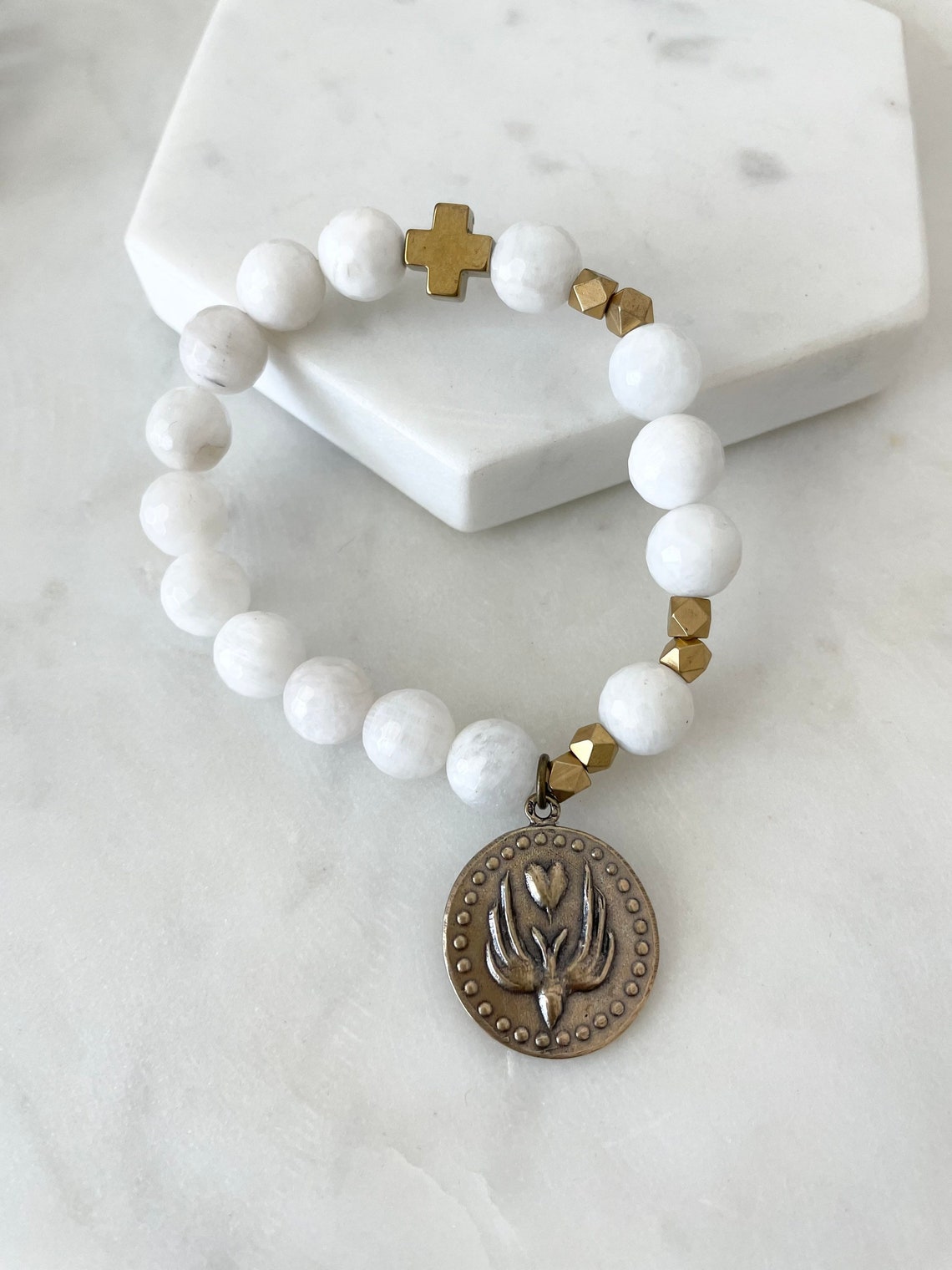Holy Spirit Give Love Blessings Rosary Prayer Bracelet | Etsy
