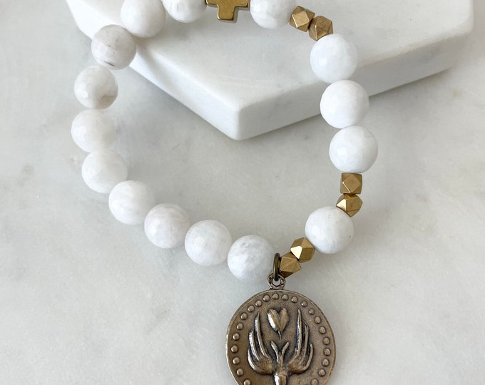 Holy Spirit | Give Love + Blessings Rosary Prayer Bracelet | White ...