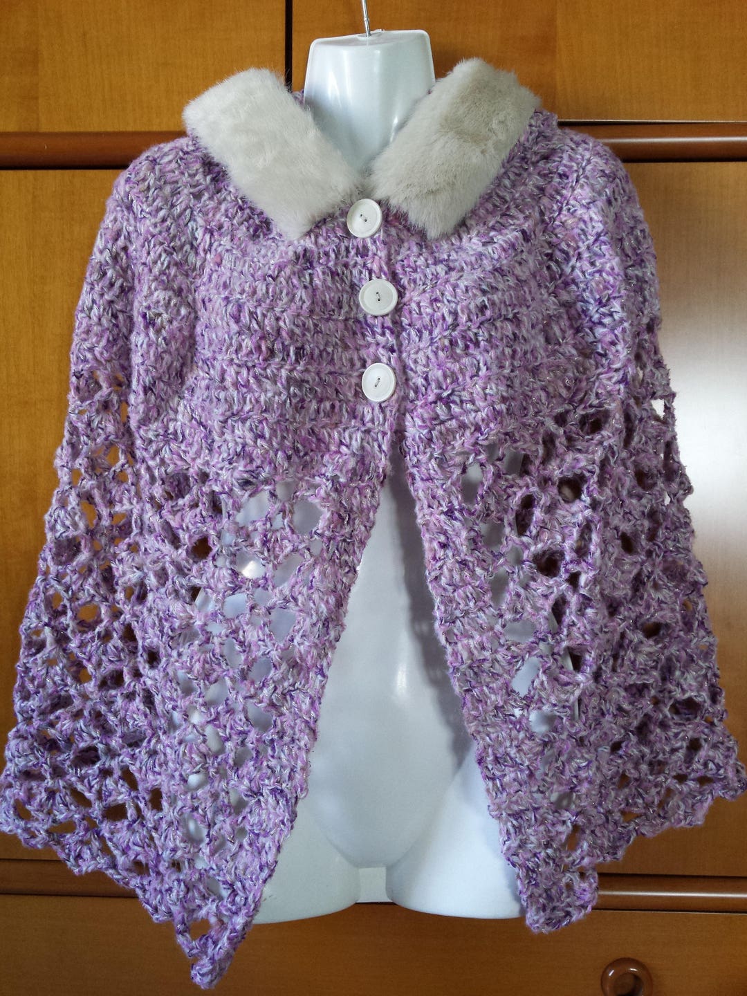 Warm Melange Wool Mantle With Hood - Etsy