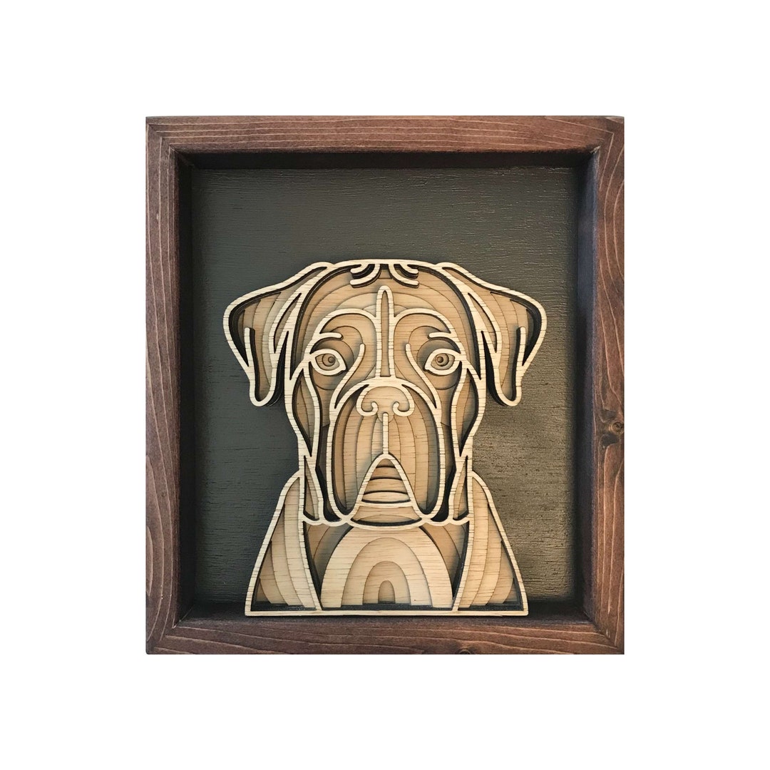 Boxer - 3D Dog Shadow Box - Etsy