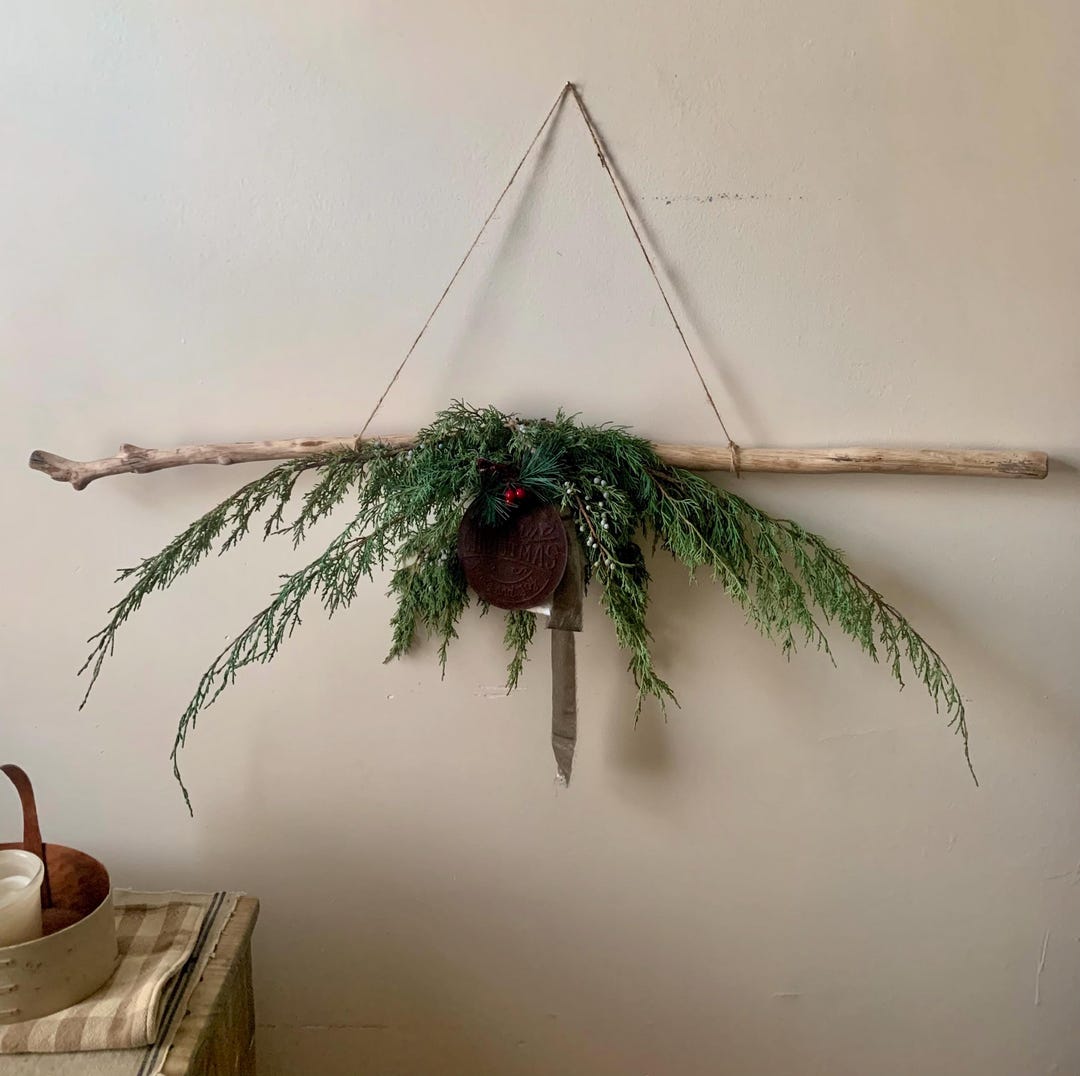 Long Tree Branch Rod for Hanging Christmas Garland and Winter Greenery ...