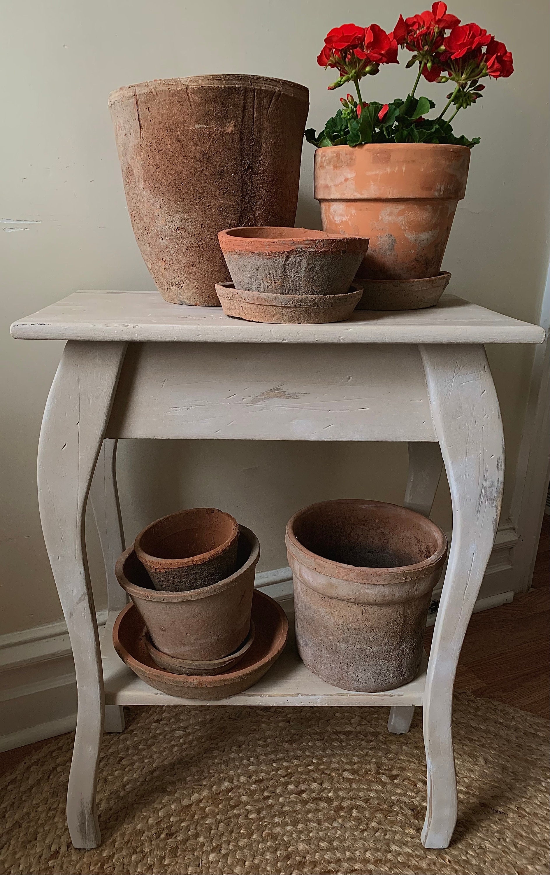 Shabby Chic Cottage Side Table. Painted French Country Nightstand ...