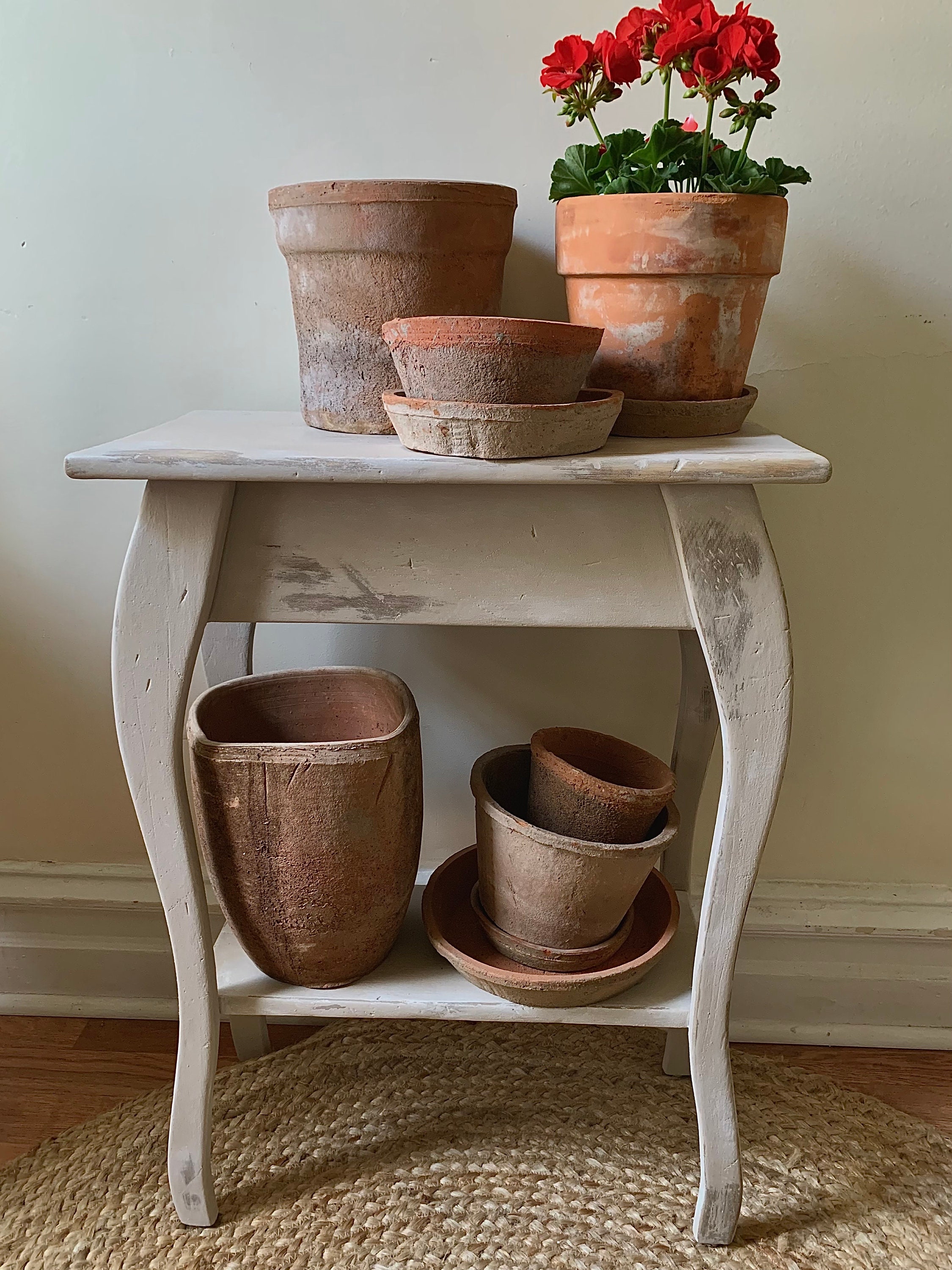 Shabby Chic Cottage Side Table. Painted French Country Nightstand ...