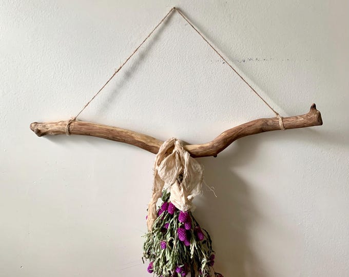 24 Inch Rustic Curved Tree Branch for Hanging, Wood Flower and Herb ...