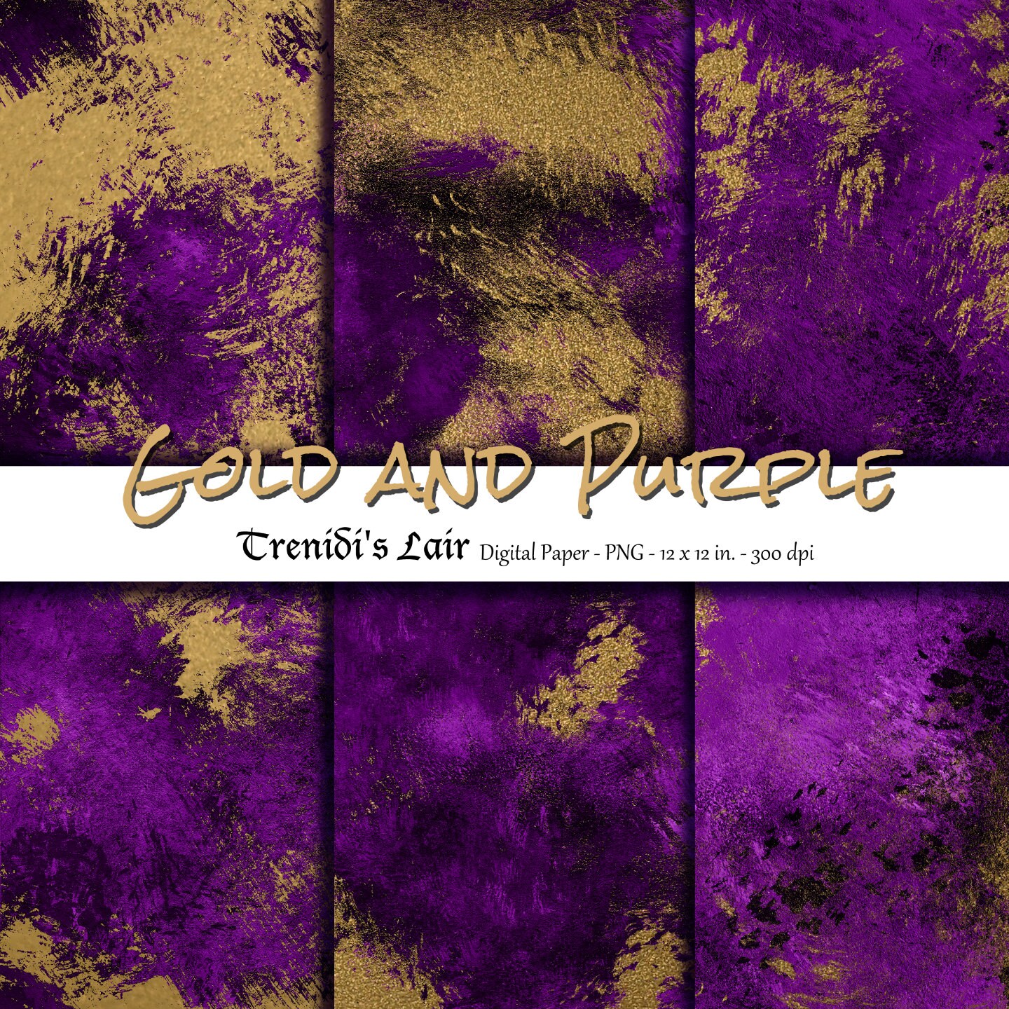 Gold and Purple Digital Paper, Printable Scrapbook Paper - Etsy