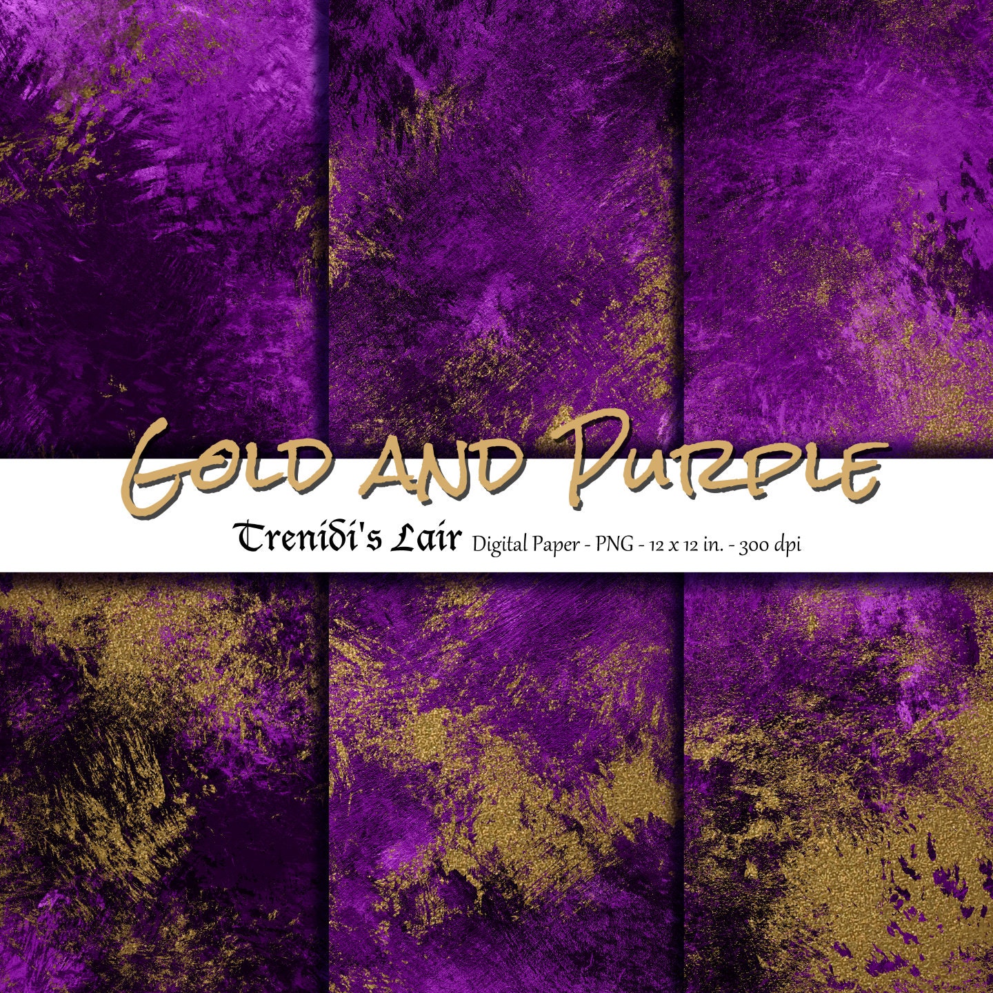 Gold and Purple Digital Paper, Printable Scrapbook Paper - Etsy