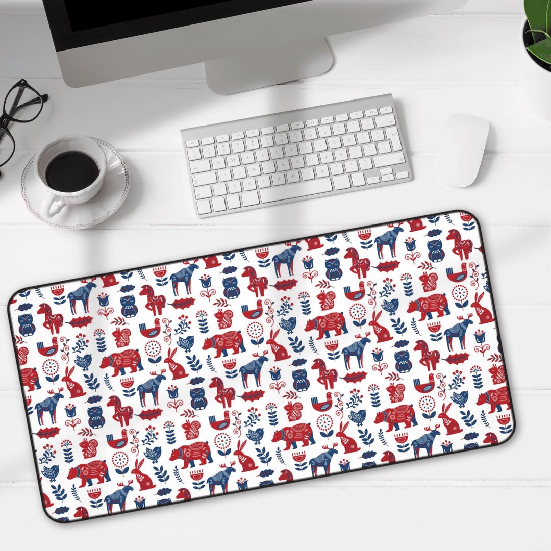Woodland Animal Themed Desk Mat, Scandinavian Inspired Design, Boho ...