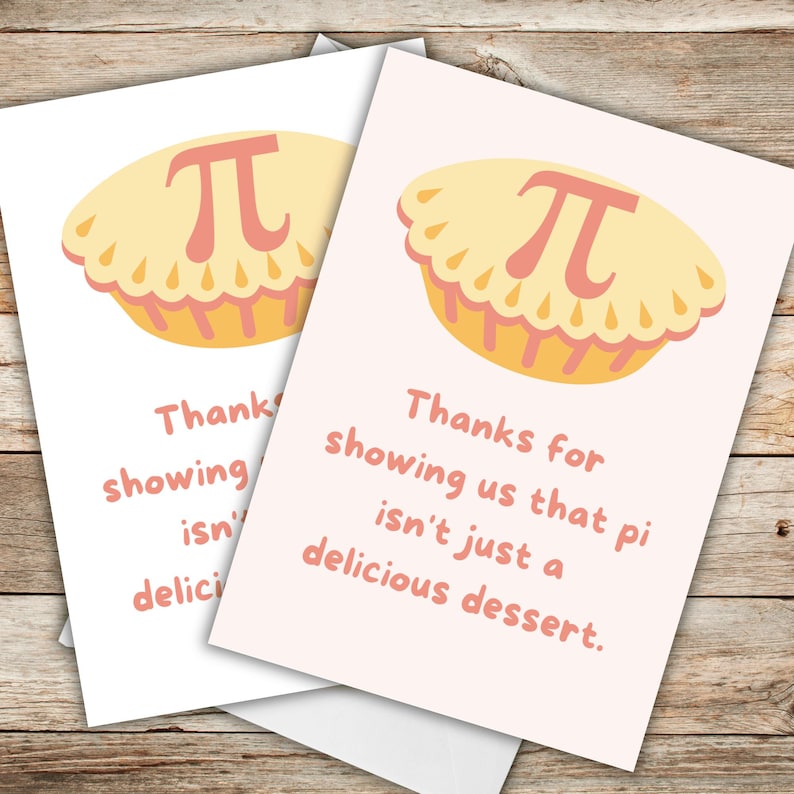 Math Teacher Appreciation Card Printable, 5x7 Card With Envelope, White ...