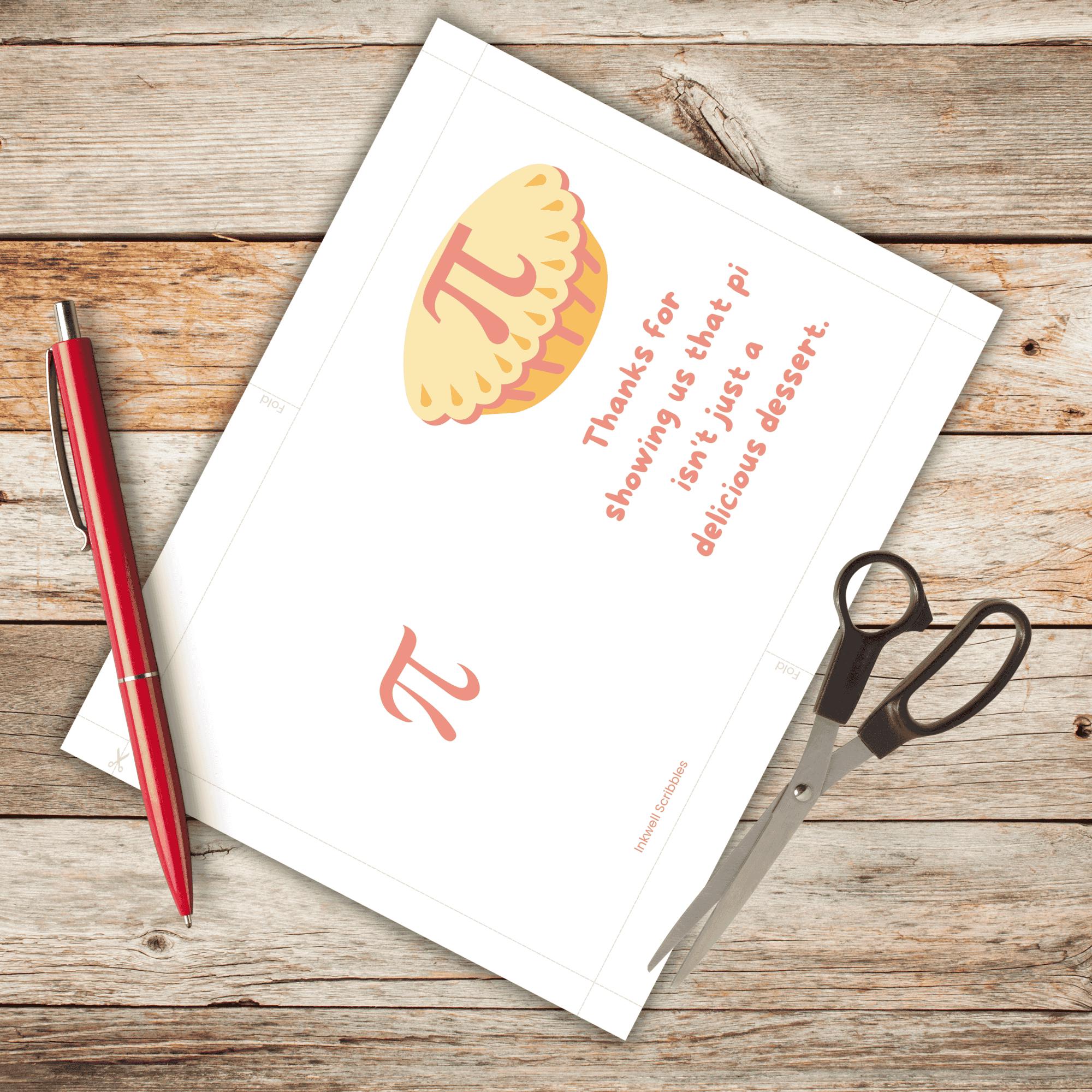 Math Teacher Appreciation Card Printable, 5x7 Card With Envelope, White ...