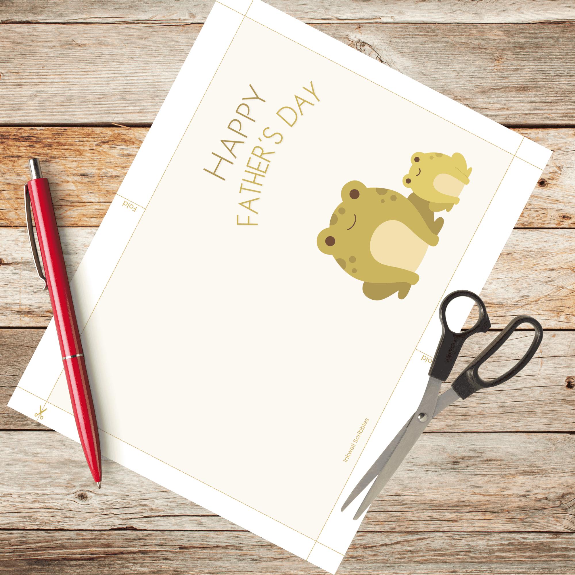 Printable 5x7 Father's Day Card (envelope Template Included) | Digital ...