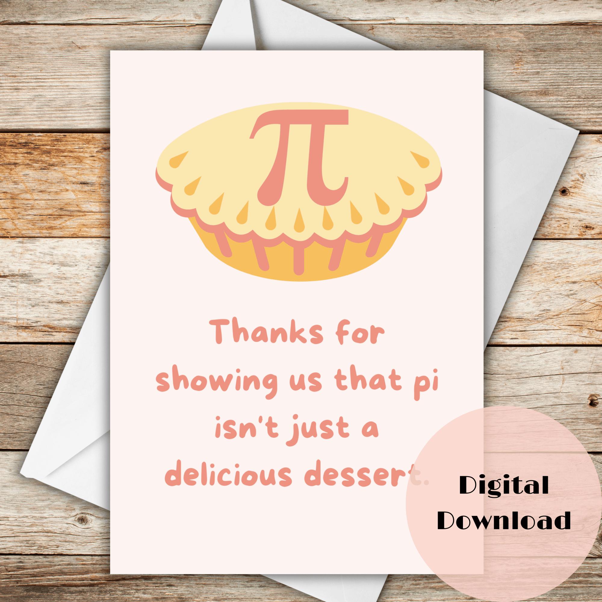 Math Teacher Appreciation Card Printable, 5x7 Card With Envelope, White ...