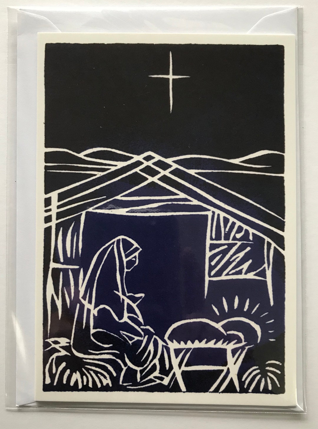 Nativity Christmas Card From Original Linocut - Etsy