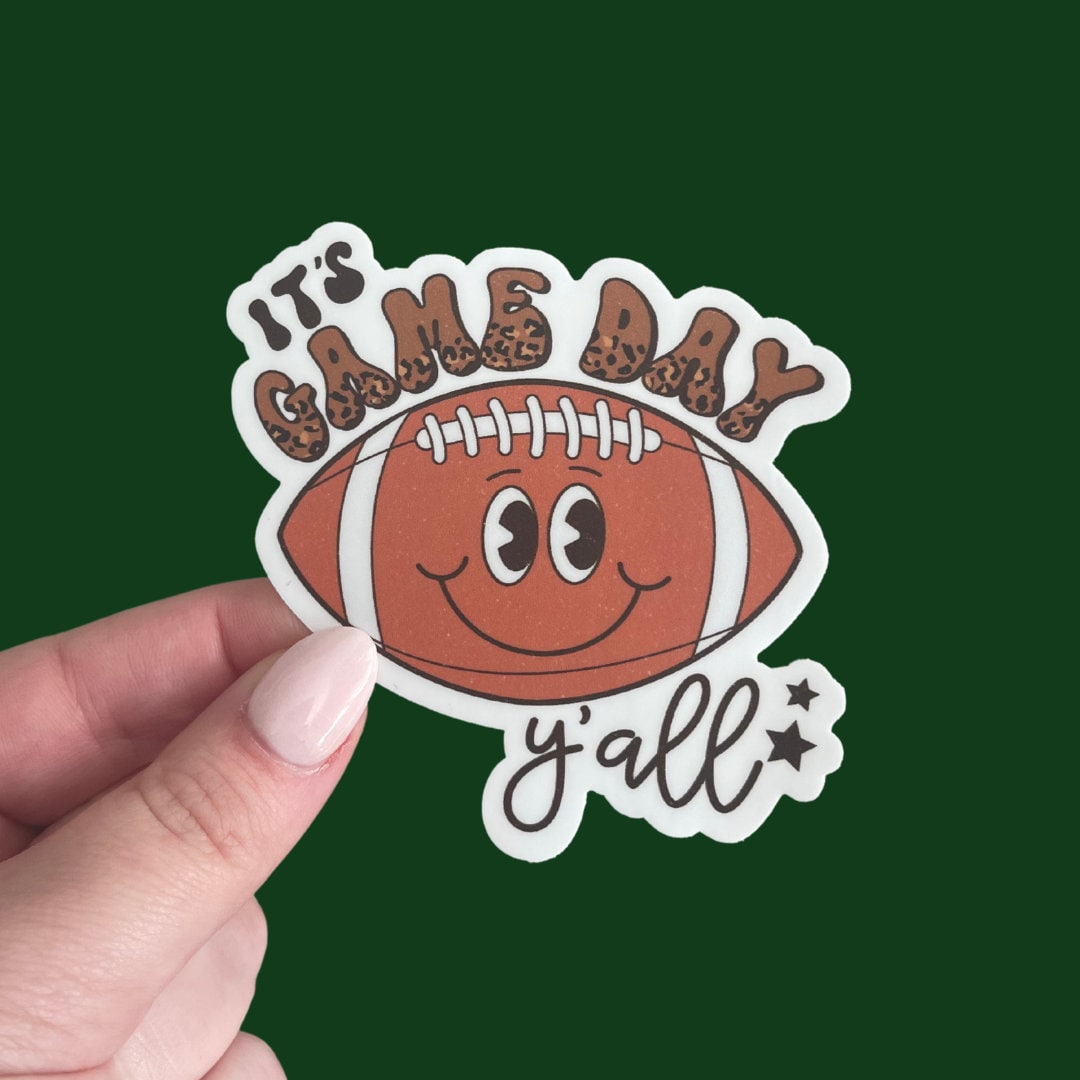 Retro Football Game Day Sticker: Waterproof Laptop Decal - Etsy