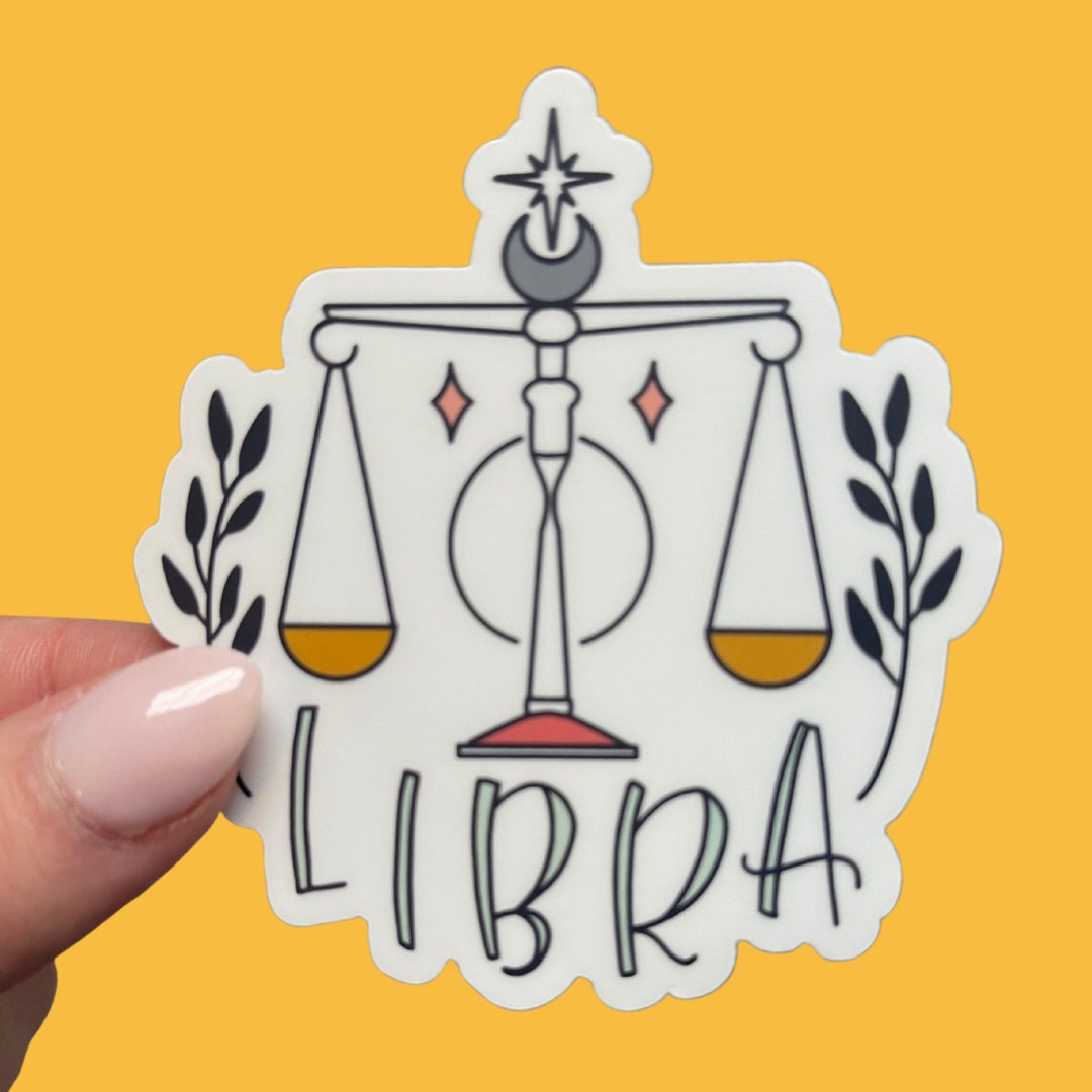 Libra Zodiac Sticker: Minimalist Astrology Star Sign, Waterproof - Etsy