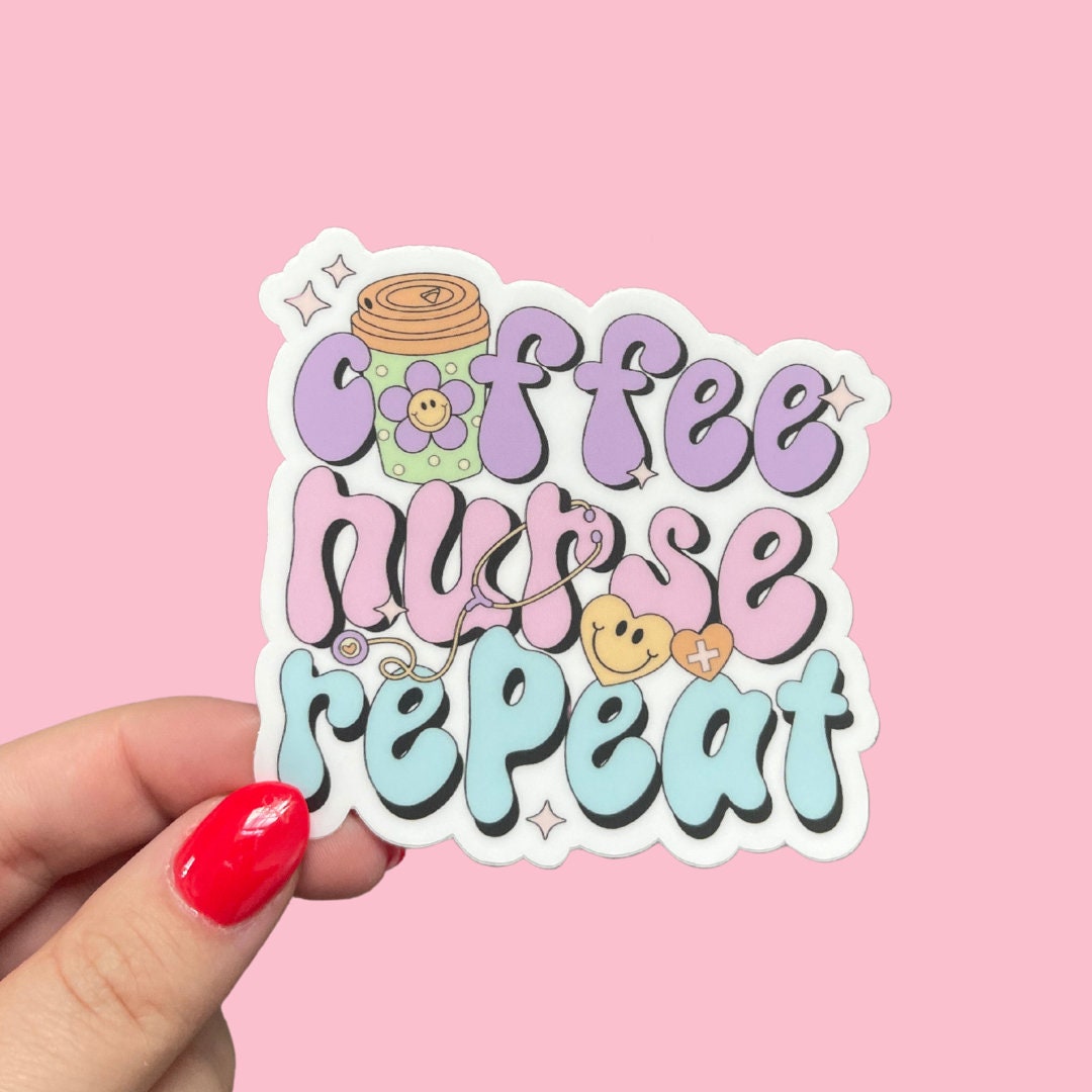 STICKER Coffee Nurse Repeat | Nurse Gift | Future Nurse Nursing Student ...