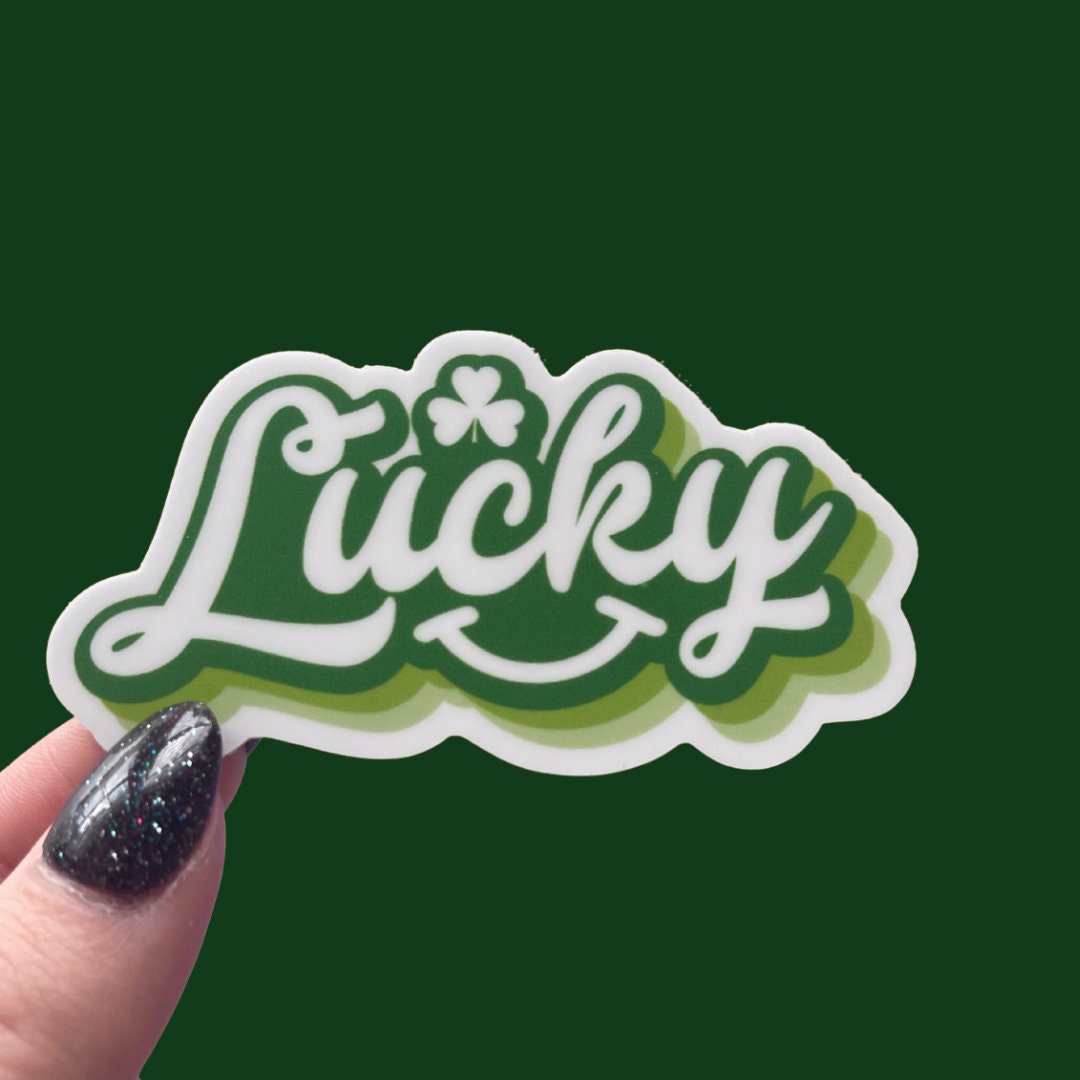 STICKER Lucky Retro Smile Face | St Patricks Day Irish Green Gift | 3 ...