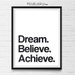 Poster Dream. Believe. Achieve 3 Posters Digitales listos - Etsy España