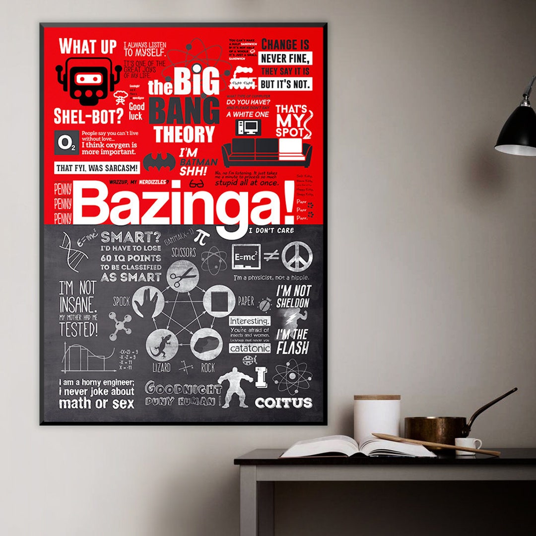 The Big Bang Theory Poster - Geek Wall Decor, Bazinga, Sheldon Cooper ...