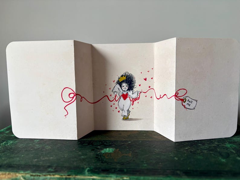 Pull Me- Vintage Inspired Fold Out Valentines Card. the Heart ...