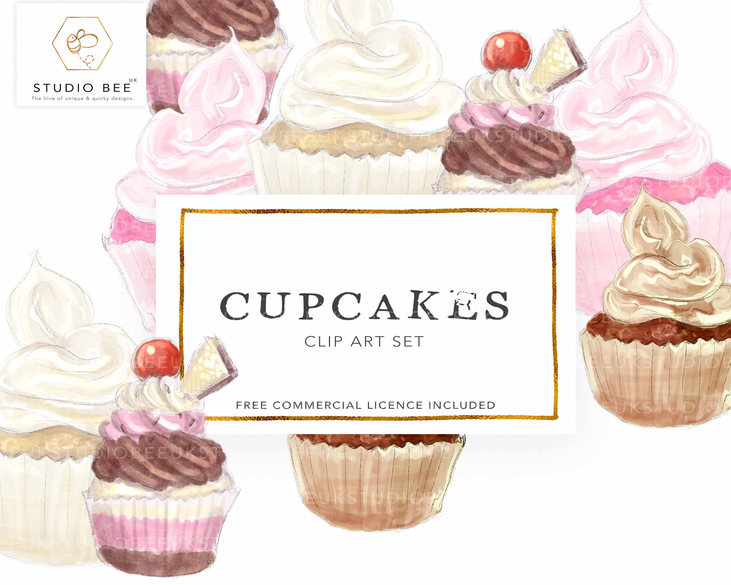 Cupcake Clipart Food Clipart Cake Clipart Baby shower | Etsy