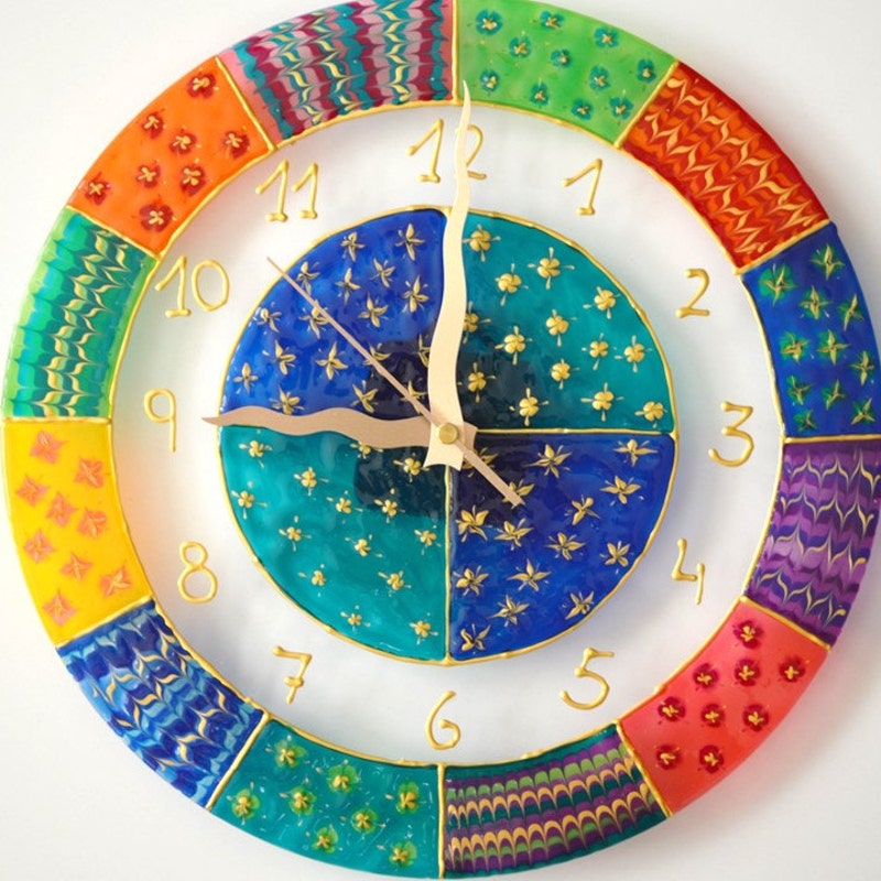 Rainbow Wall Clock - Etsy