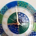 Wall Clock, Hand-painted Blue and Green One of a Kind Wall Clock, Large ...