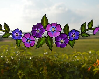 Glass door decal Flower stickers Floral decor Faux stained | Etsy