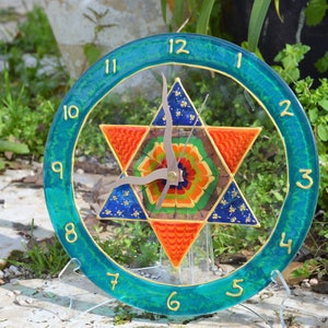 Magen David Wall Clock, Colorful ,modern, Round Clock Present for ...