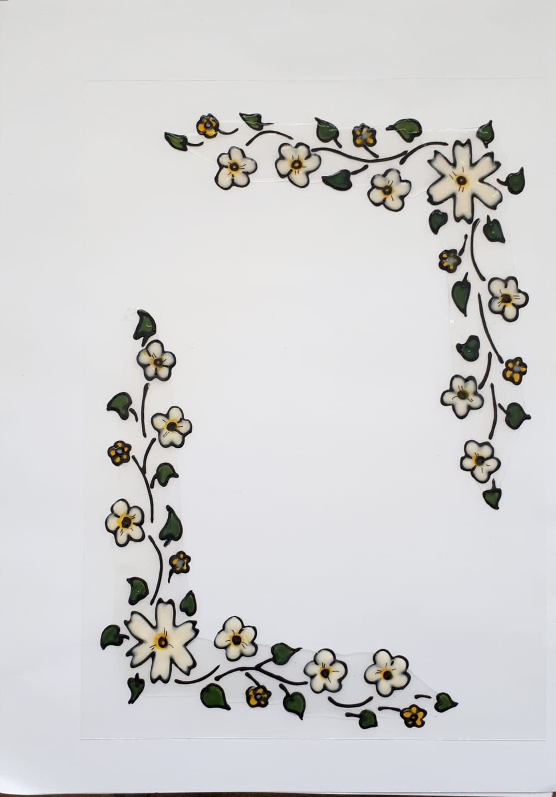 Flower corner decalswindow sticker floral design | Etsy